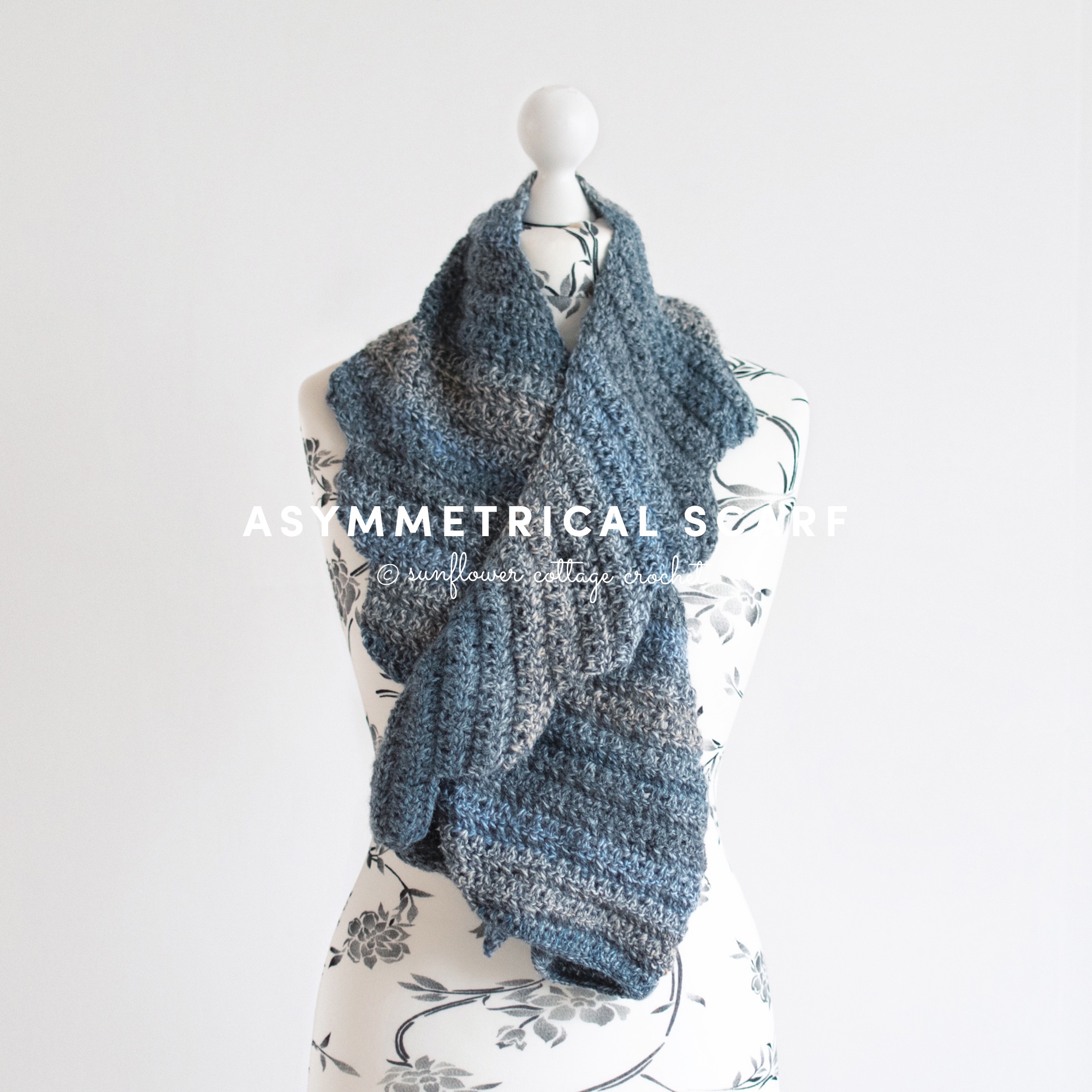 X's Asymmetrical Scarf - Sunflower Cottage Crochet