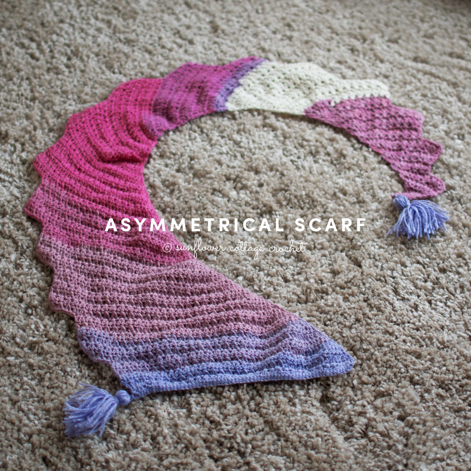 Asymmetrical Scarf Crochet Pattern - Sunflower Cottage Crochet