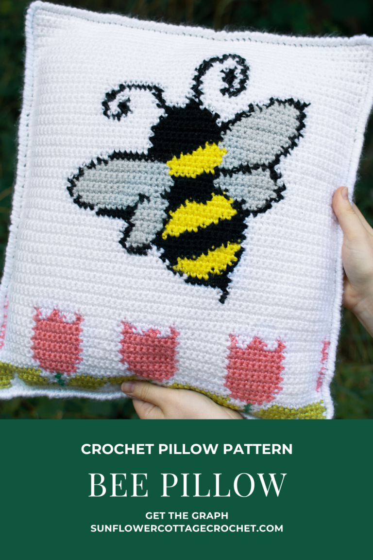The Bee Pillow - Free Crochet Pattern - Sunflower Cottage Crochet