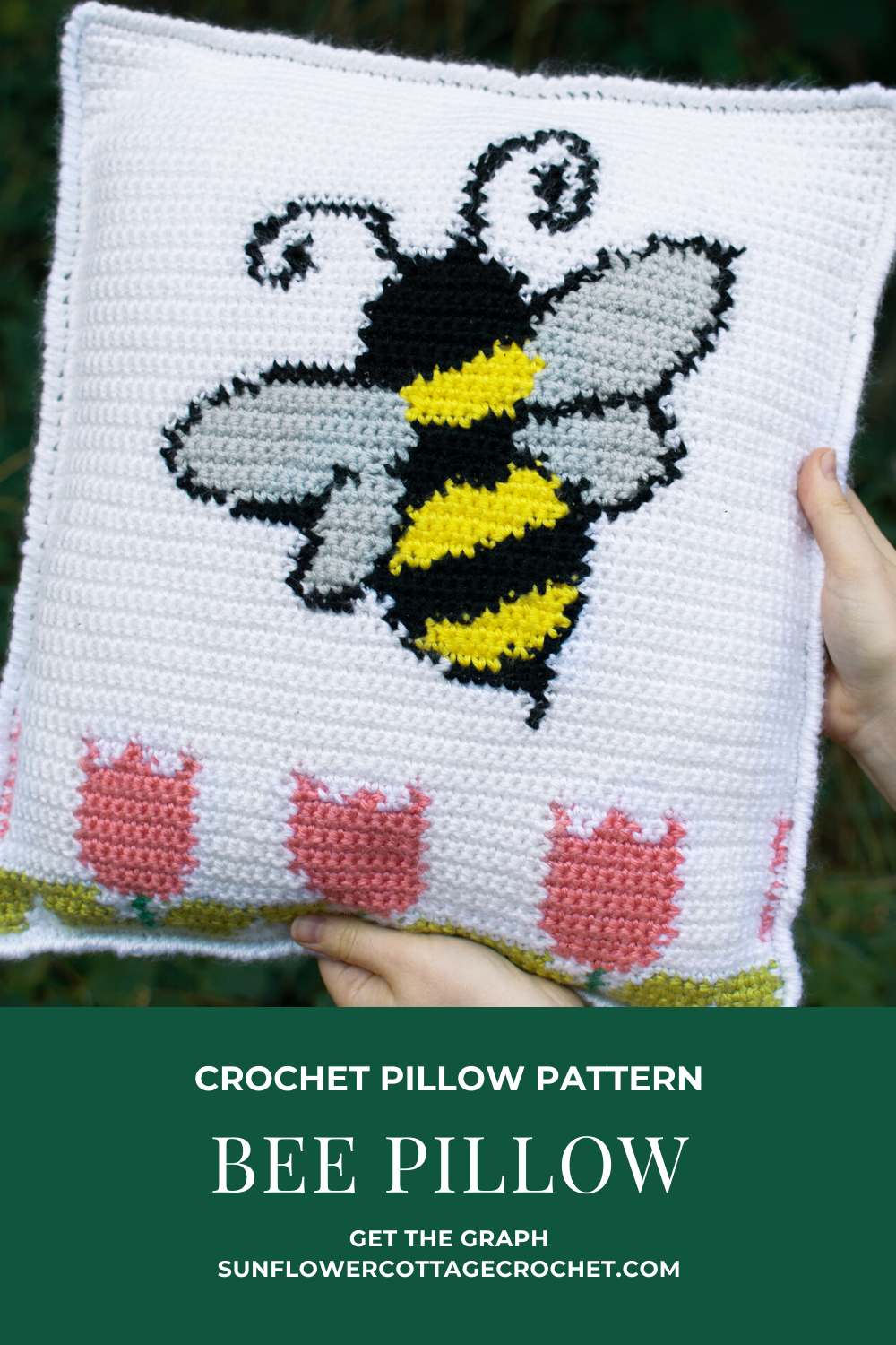 The Bee Pillow - Free Crochet Pattern - Sunflower Cottage Crochet