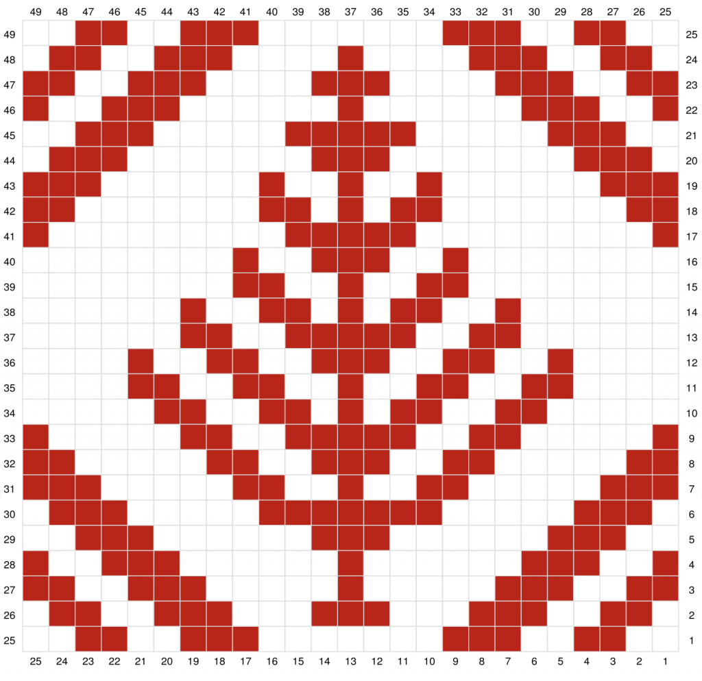 C2C Nordic Christmas Tree Square - Sunflower Cottage Crochet