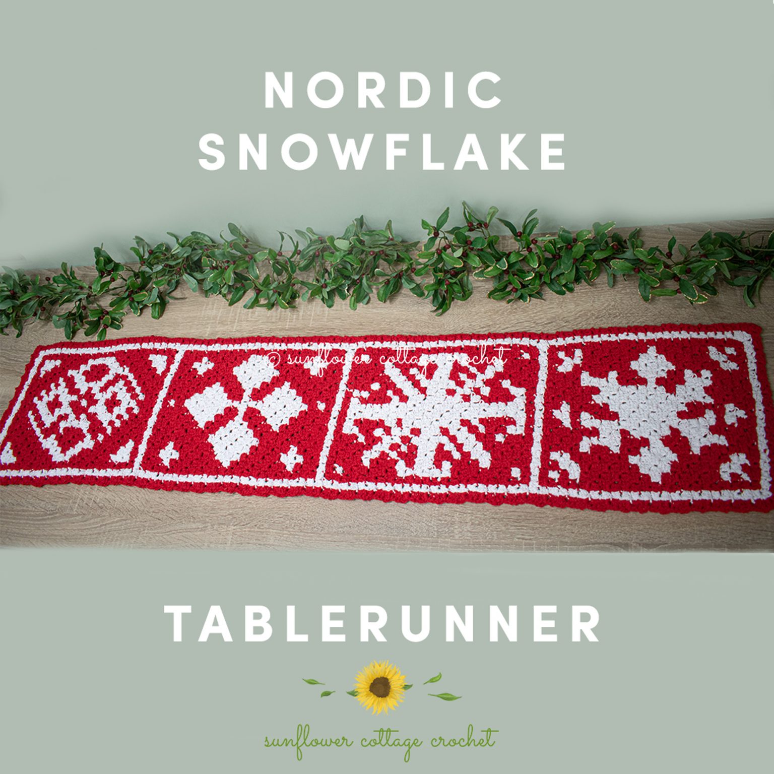 Nordic Snowflake Table Runner - Sunflower Cottage Crochet