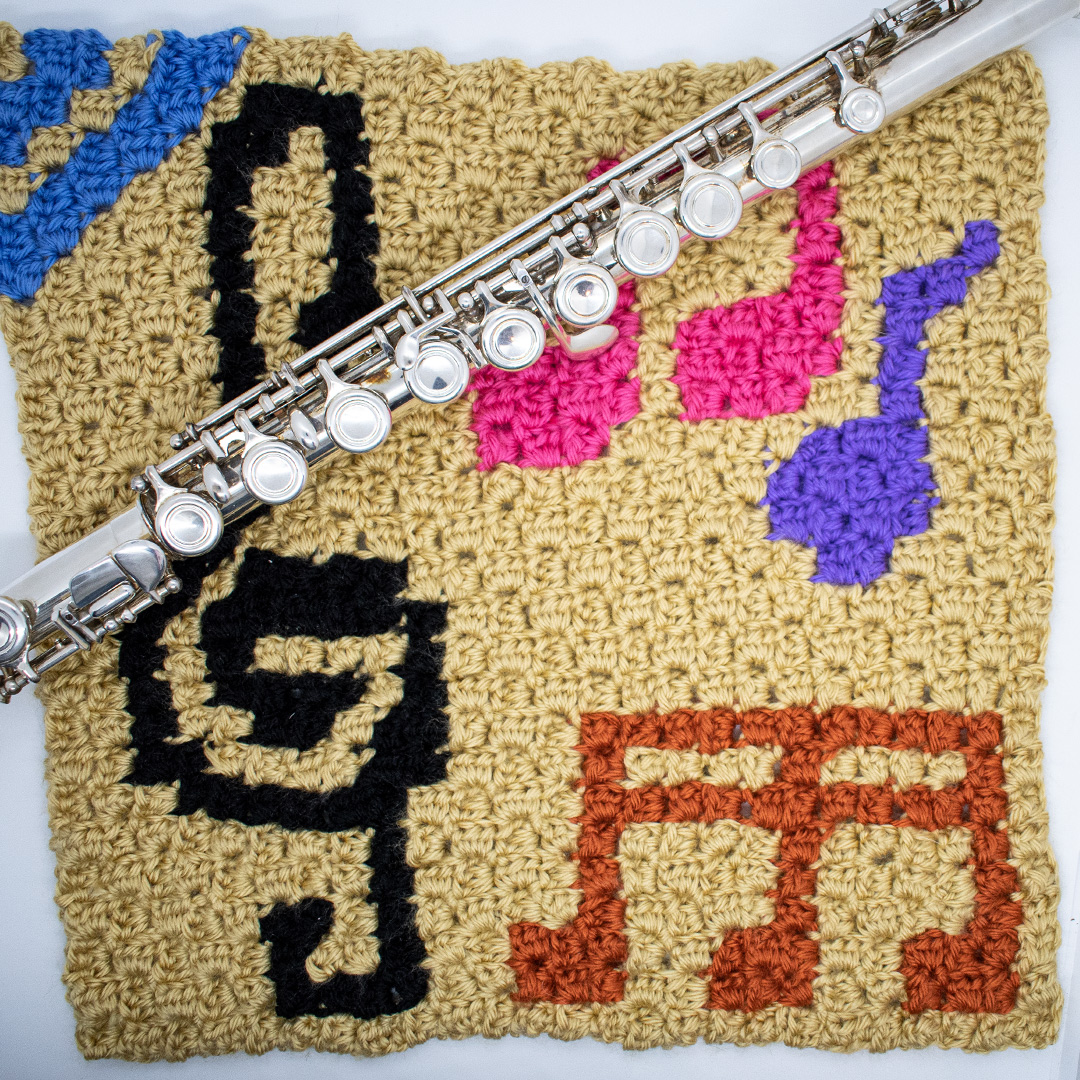Crochet the Music Square - Free Pattern - Sunflower Cottage Crochet