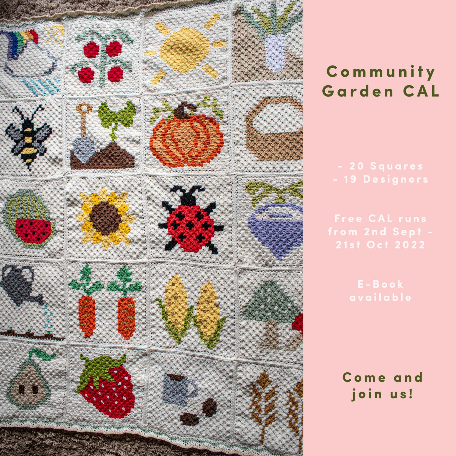 Community Garden Blanket - Free Crochet Along - Sunflower Cottage Crochet