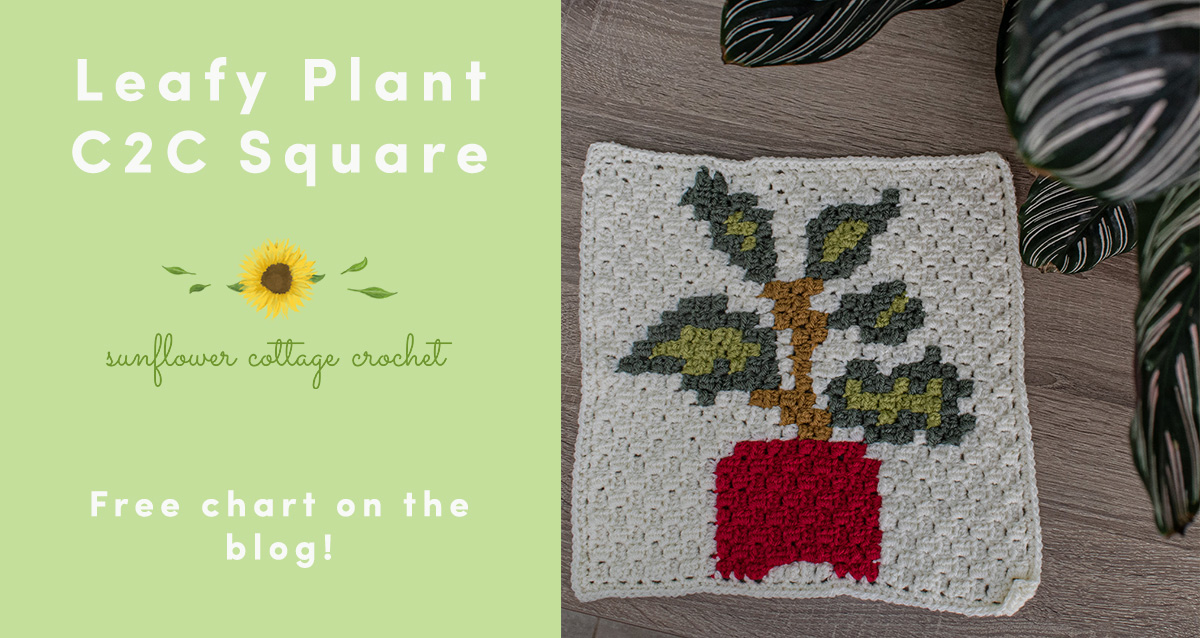 Free C2C Crochet Chart For An Unforgettable Creation: The Leafy Plant ...